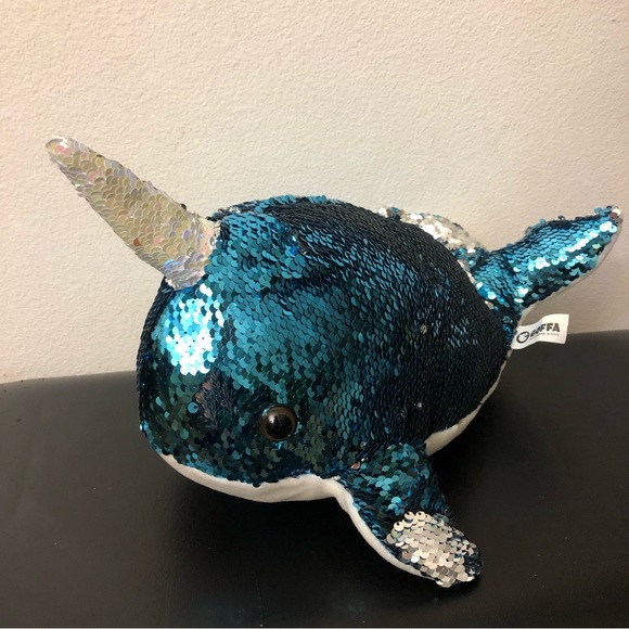Goffa | Toys | Goffa Sequin Unicorn Whale Turquoise Silver 5 Stuffed ...